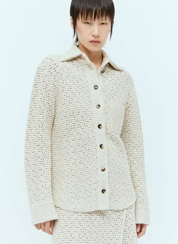 Bottega Veneta Textured Knit Shirt - Cream
