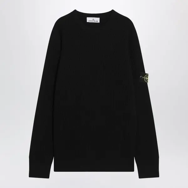 Stone Island Ribbed Crew-neck Sweater - Black