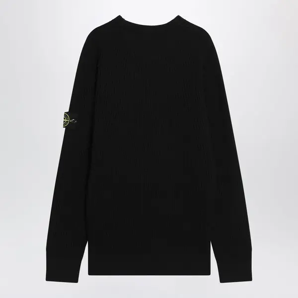 Stone Island Ribbed Crew-neck Sweater - Black