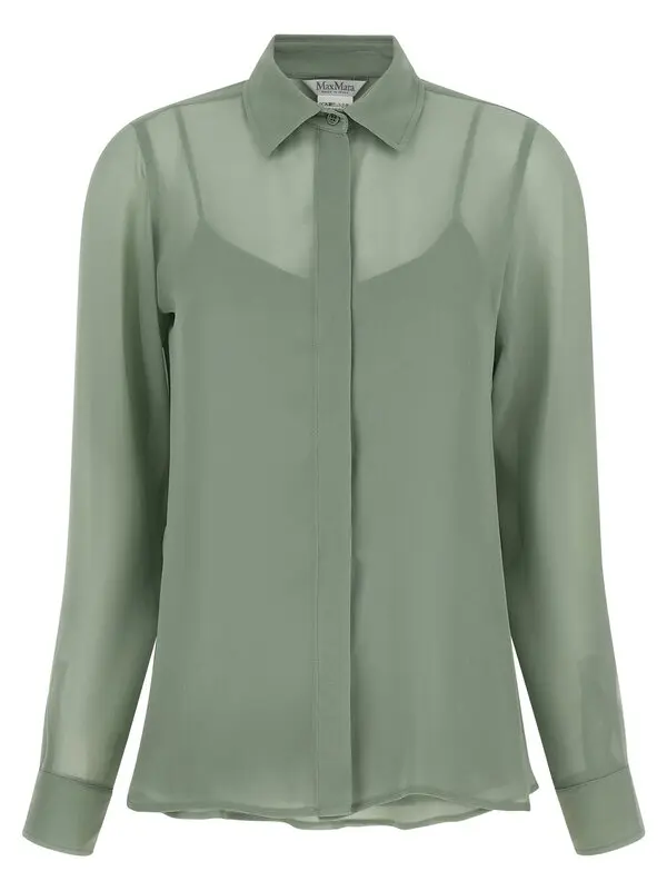 Max Mara Silk Crêpe De Chine Shirt - Green