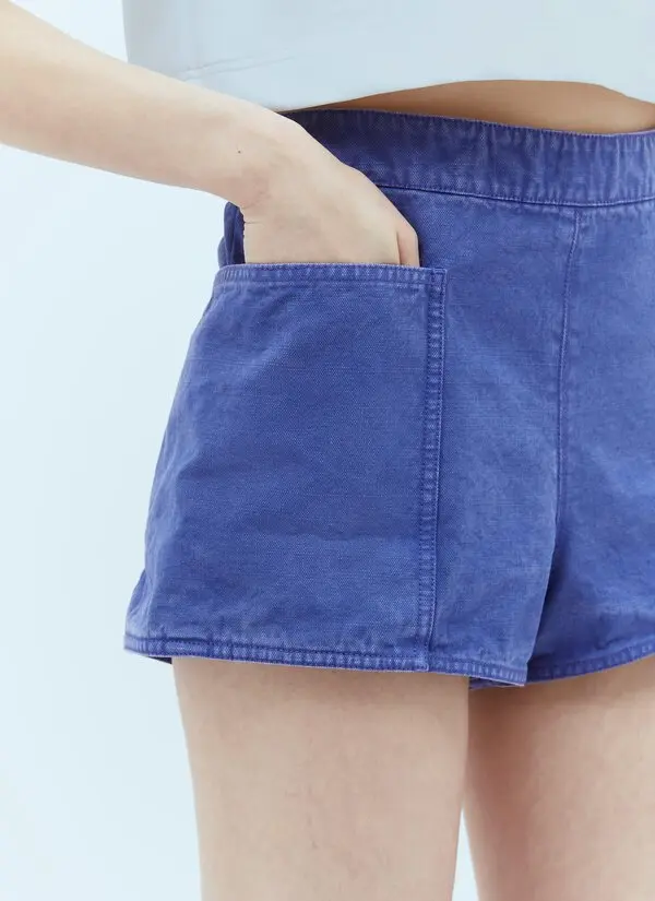 Max Mara Low Rise Denim Shorts - Purple