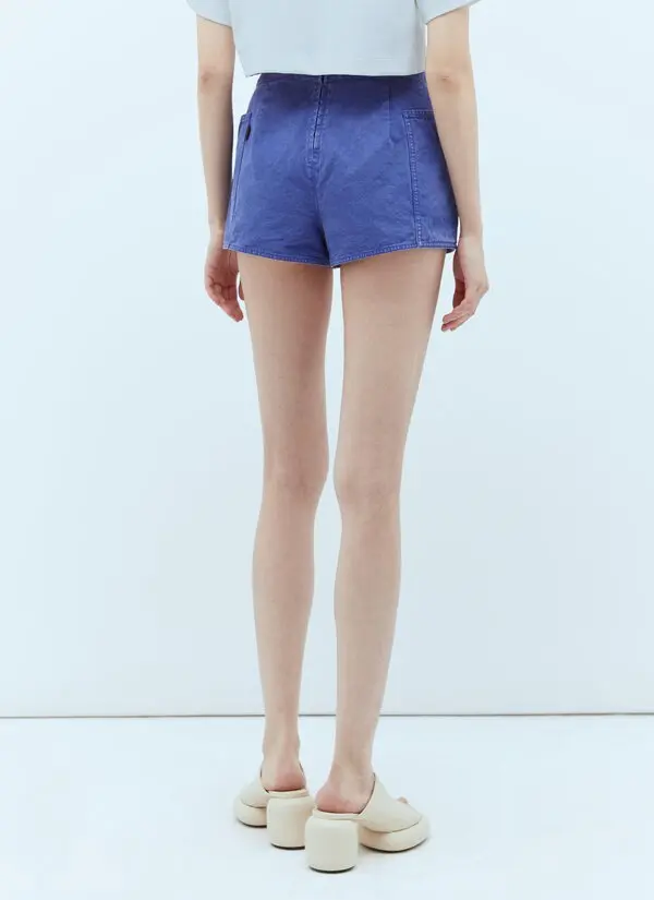Max Mara Low Rise Denim Shorts - Purple