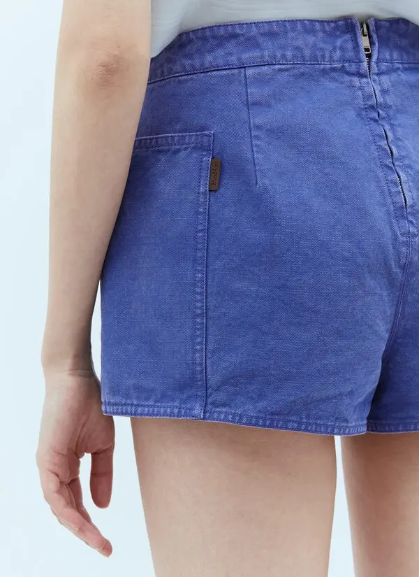 Max Mara Low Rise Denim Shorts - Purple