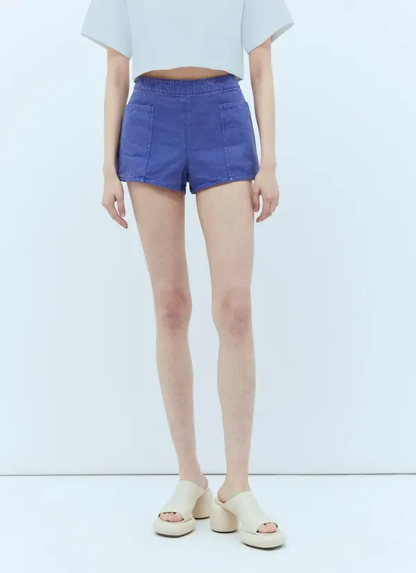 Max Mara Low-rise Denim Shorts - Purple