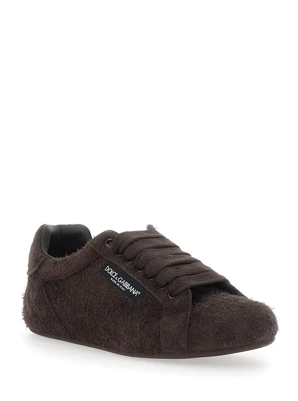 Dolce & Gabbana Portofino Suede Sneakers - Brown