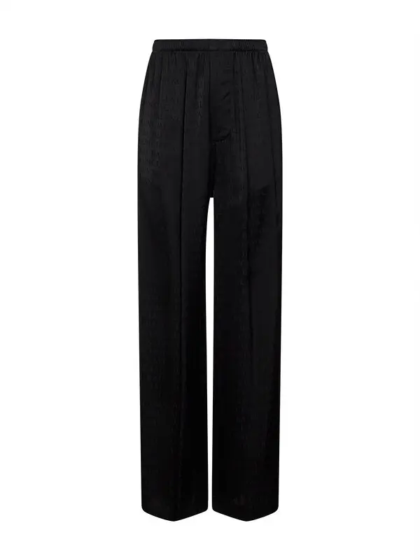 Balenciaga Black Jacquard Satin Pajama-style Trousers - Multicolor