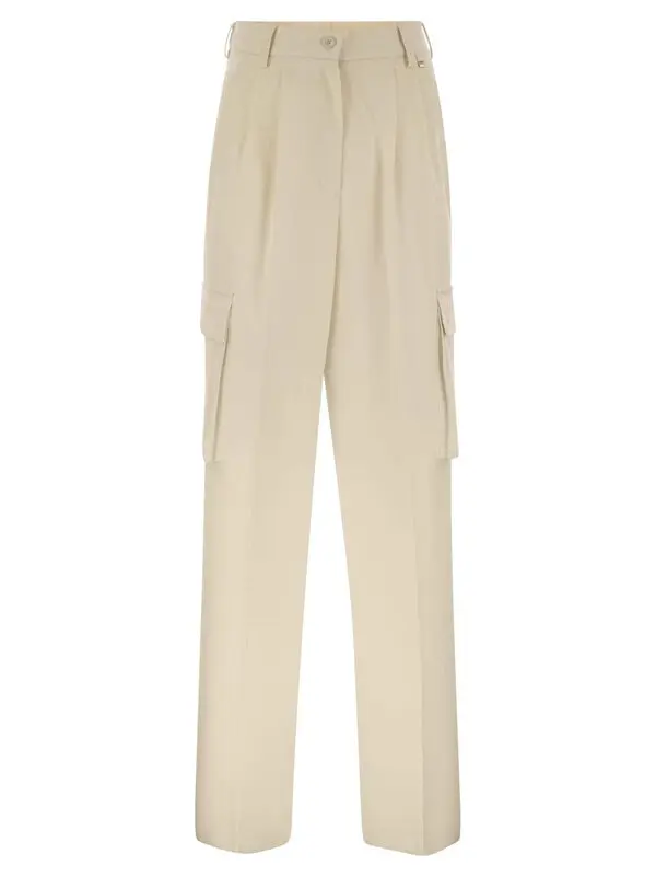 Herno Cargo Trousers In Wool And Viscose Blend