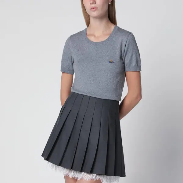 VIVIENNE WESTWOOD Bea Knit Cotton-cashmere T-shirt - Gray