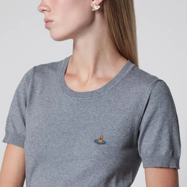 VIVIENNE WESTWOOD Bea Knit Cotton-cashmere T-shirt - Gray