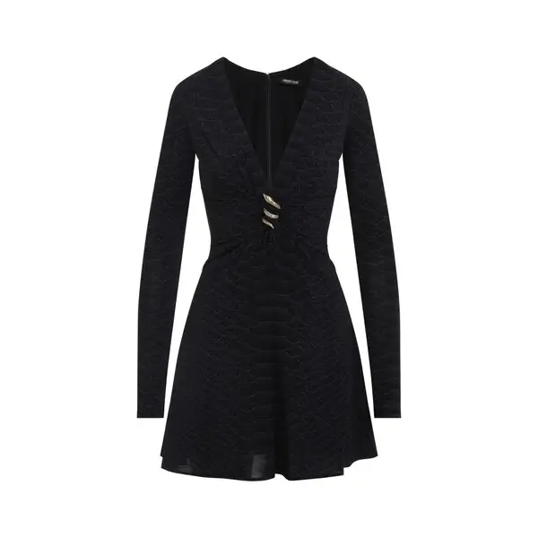 Roberto Cavalli Serpentine Mini Dress - Black