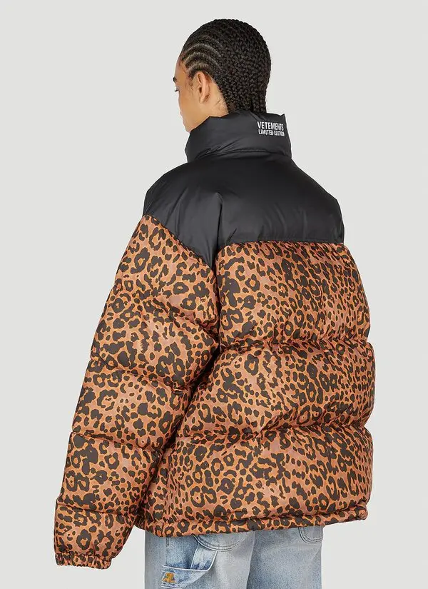 Vetements Leopard Print Puffer Jacket