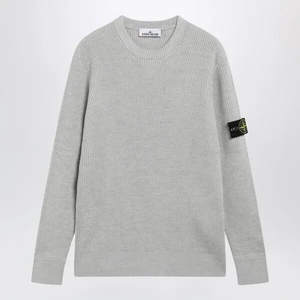Stone Island Sand Ribbed Crew-neck Sweater