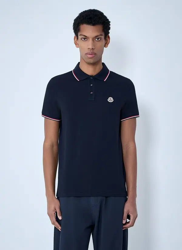 Moncler Logo Patch Polo Shirt - Blue