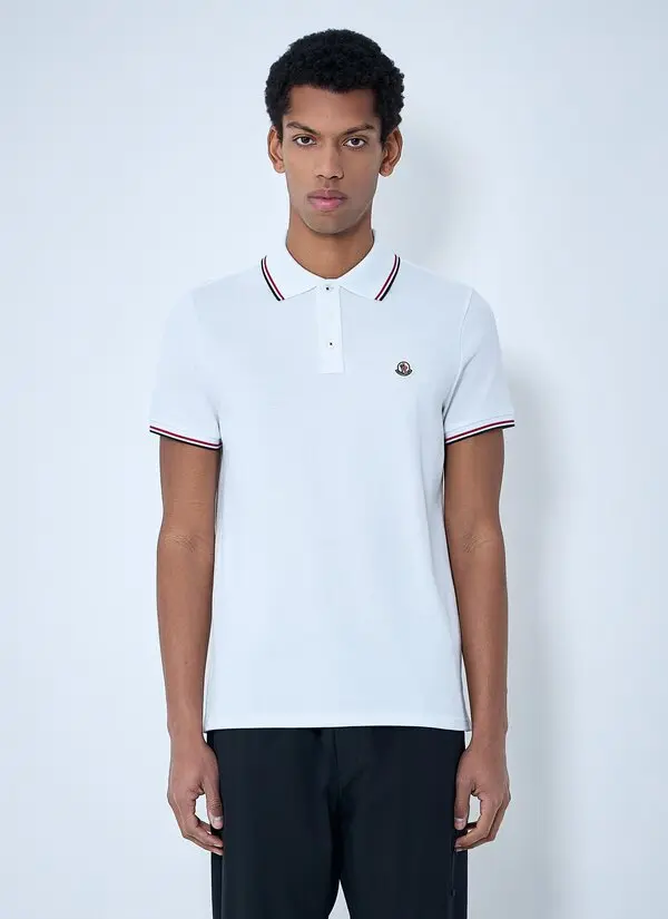 Moncler Piqué Polo Shirt - White