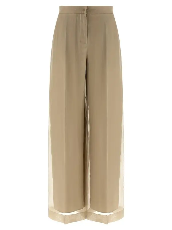 Max Mara Silk Organza Pants - Cream