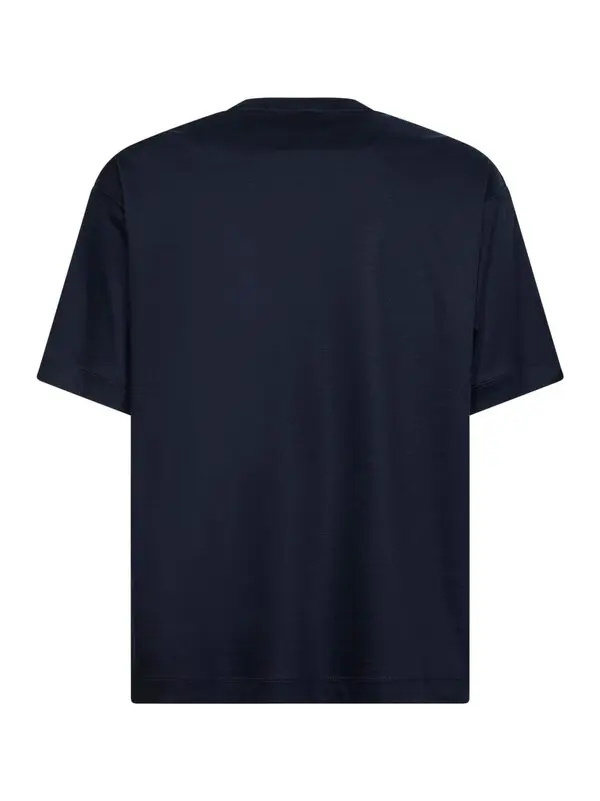 Giorgio Armani Navy Blue Cotton Interlock Jersey T-shirt