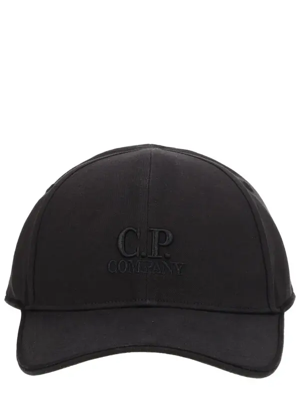 C.P. COMPANY Cotton Gabardine Baseball Cap - Black