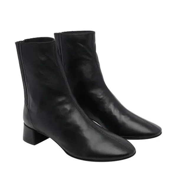 AQUAZZURA Tres Honore Leather Pump Booties - Black