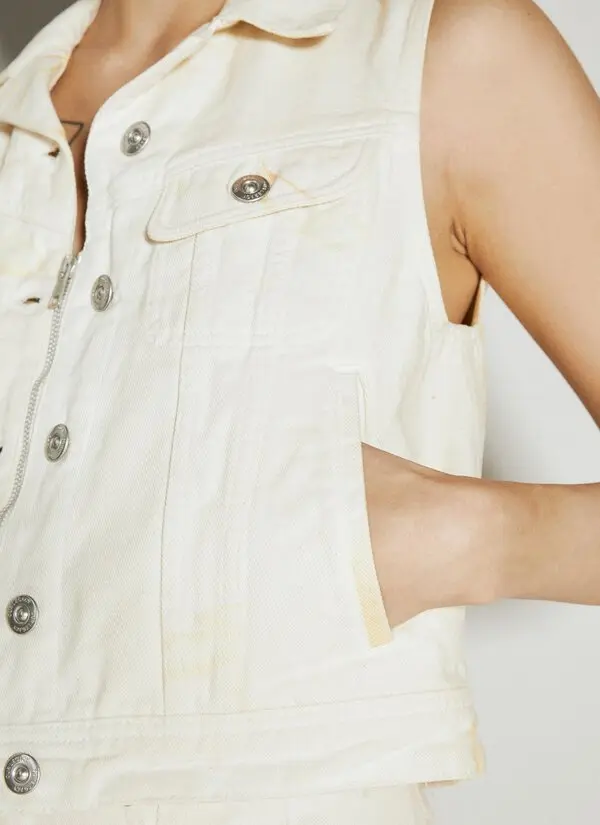 Our Legacy Diurnal Flower Printed Denim Vest - Multicolor