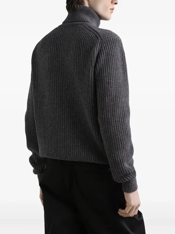 Dolce & Gabbana Wool Logo Turtleneck Sweater