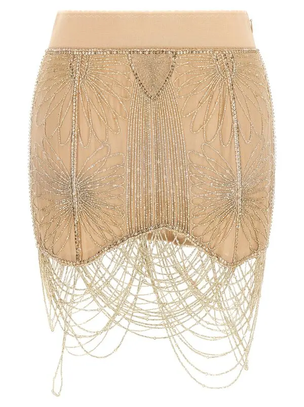 Attico Beads Embroidery Skirt - Pink