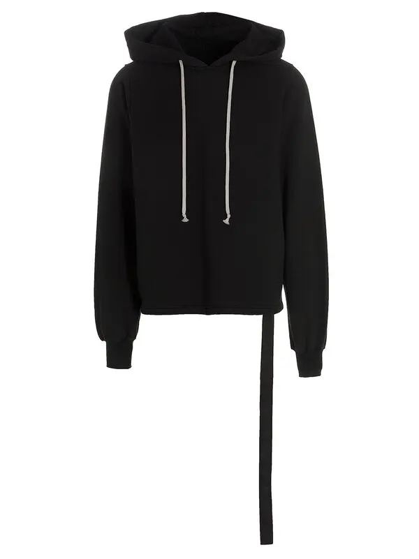 Rick Owens Asymmetrical Stitching Hoodie - Black