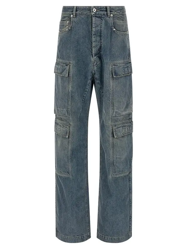 Rick Owens Double Cargo' Jeans - Blue