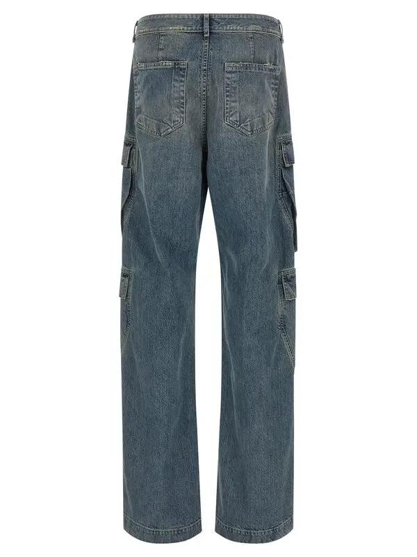 Rick Owens Drkdw Cotton Denim Cargo Jeans - Blue