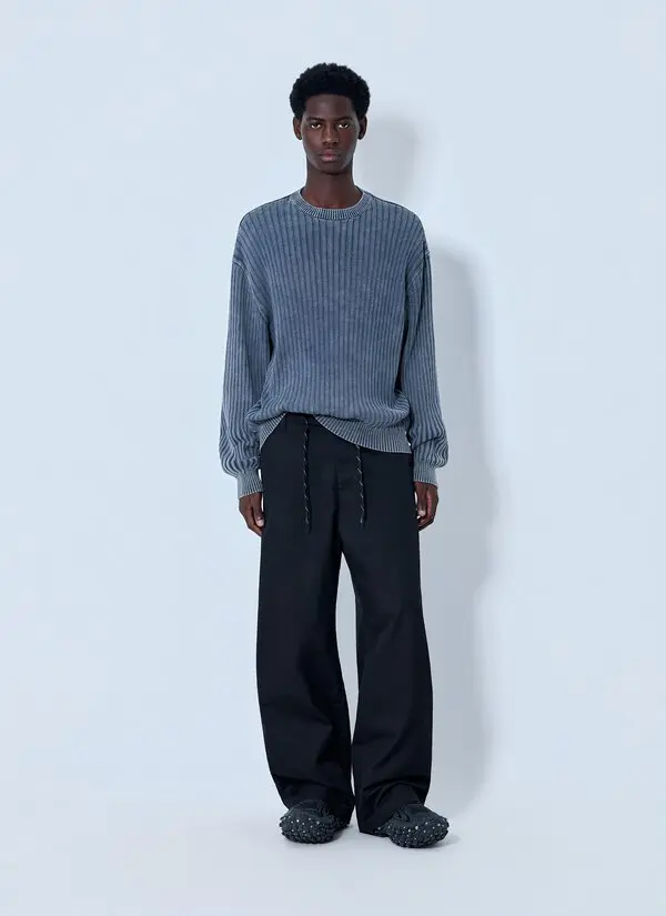 Balenciaga Ribbed Knit Sweater - Blue