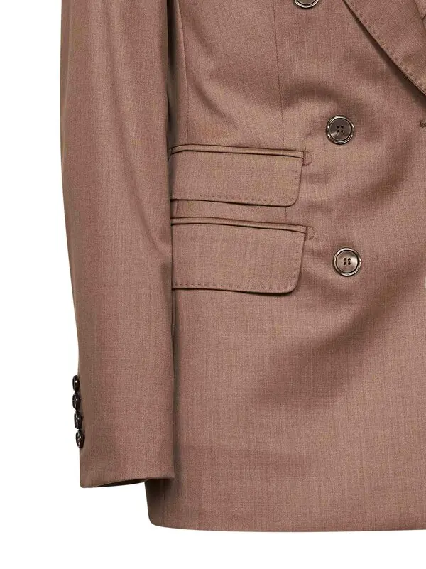 Max Mara Hazelnut Twill Mxmcupola Double-breasted Blazer