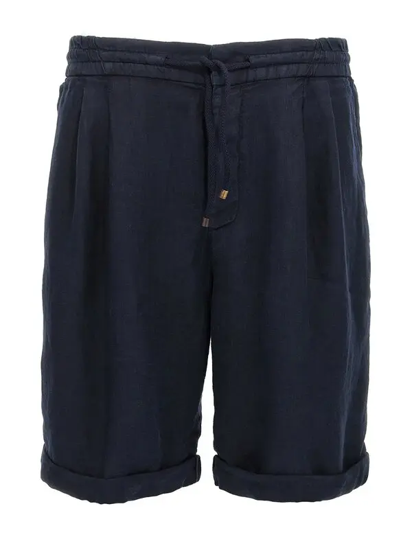 Brunello Cucinelli Linen Bermuda Shorts - Blue