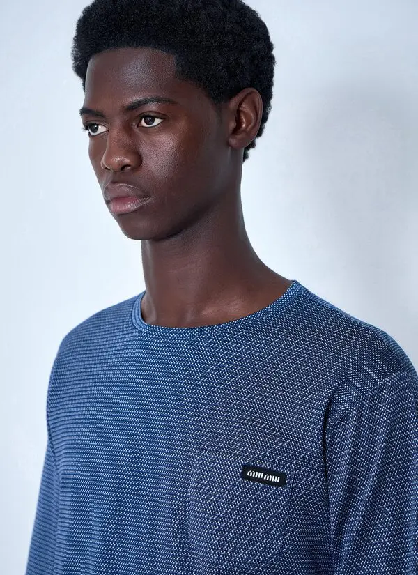 Miu Miu Textured Long Sleeve Top