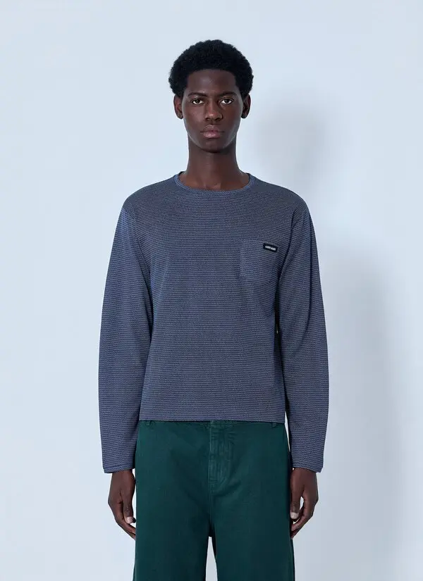 Miu Miu Textured Long Sleeve Top - Blue