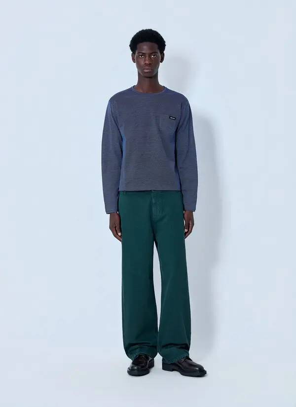 Miu Miu Textured Long Sleeve Top - Blue