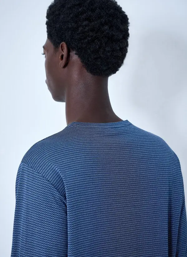 Miu Miu Textured Long Sleeve Top - Blue