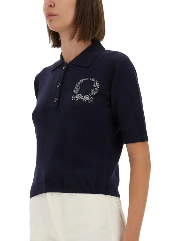 Moschino Polo Shirt With Logo - Blue