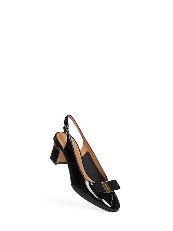 FERRAGAMO Black Vara Bow Slingback Pumps - Multicolor