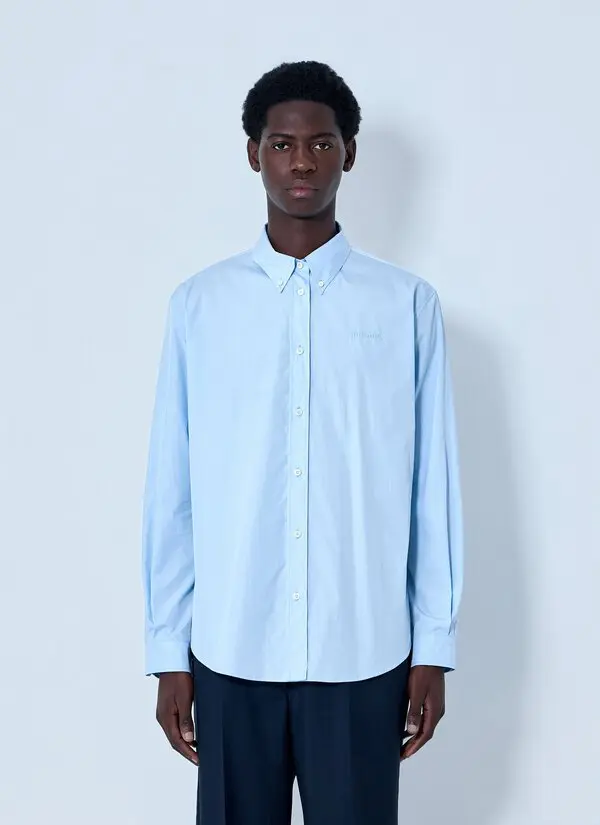 Miu Miu Cotton Poplin Button-down Shirt - Blue