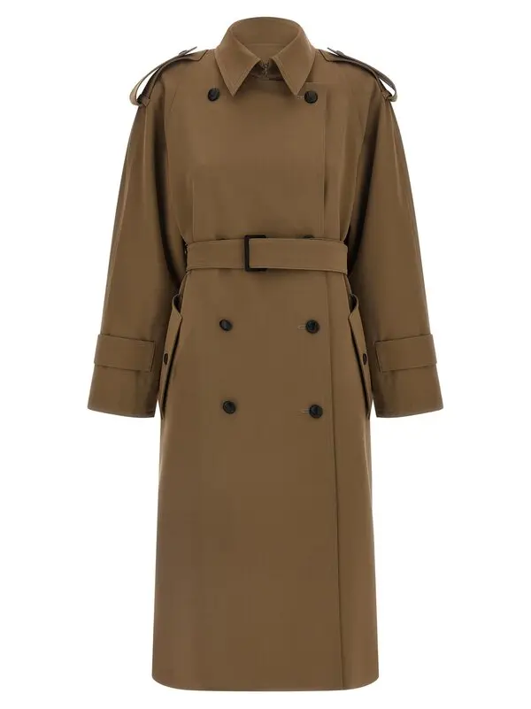 Max Mara Wool Gabardine Trench Coat - Brown