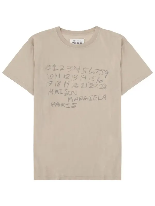 MAISON MARGIELA T-shirt Con Stampa - Cream