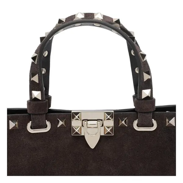 Valentino Garavani Mini Suede Rockstud Handbag - Brown