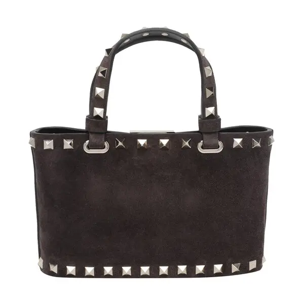 Valentino Garavani Mini Suede Rockstud Handbag - Brown
