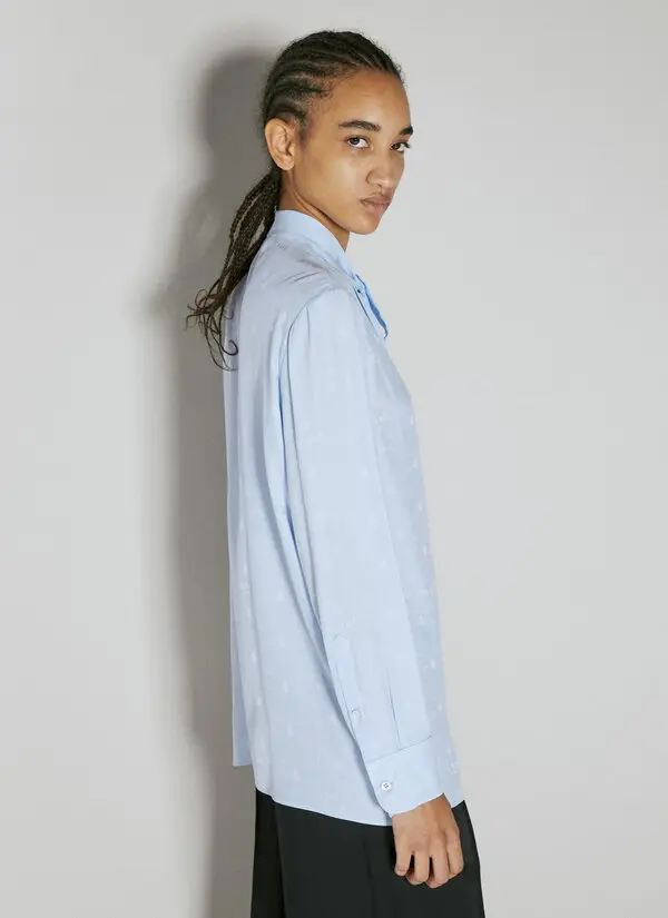 Prada Logo Jacquard Silk Shirt