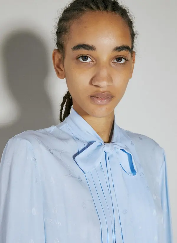 Prada Logo Jacquard Silk Shirt