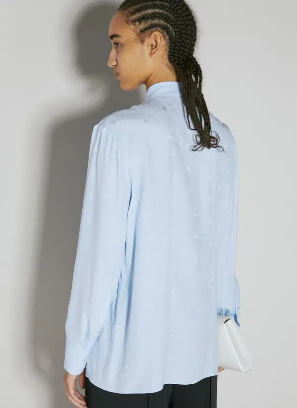Prada Logo Jacquard Silk Shirt
