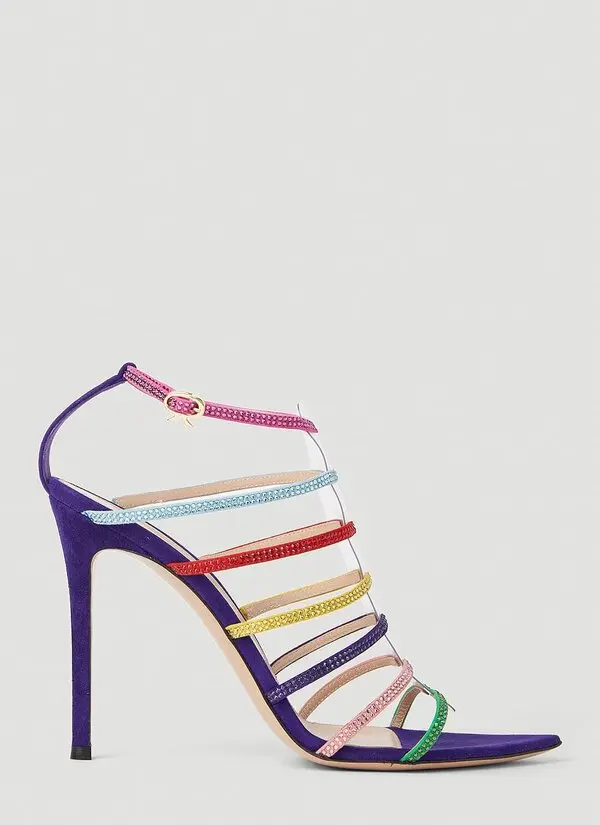 GIANVITO ROSSI Crystal Embellished High Heel Sandals - Purple