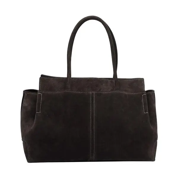 TOD'S Suede Shopping Bag - Brown