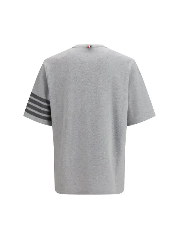 Thom Browne Textured Cotton Piqué T-shirt - Gray