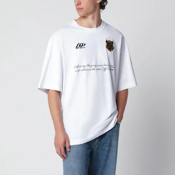 Off-White T-shirt With Logo Prints - White