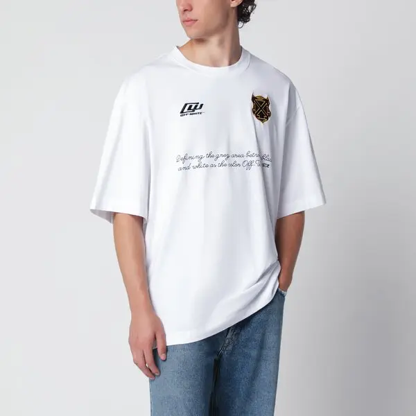 Off-White T-shirt With Logo Prints - White